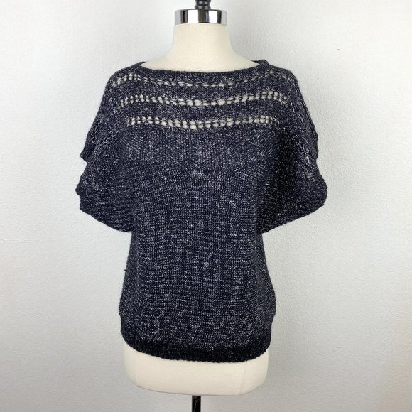 Quiksilver | Tops | Quicksilver Black Silver Knit Top Street Wear Xs ...